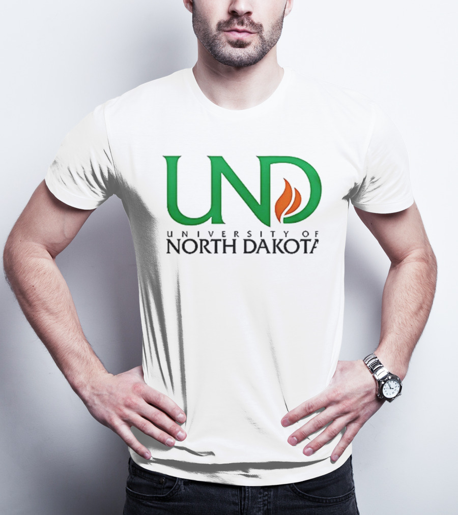 North Dakota Fighting Hawks Patriot USA Flag Charlie Kirk T-Shirt