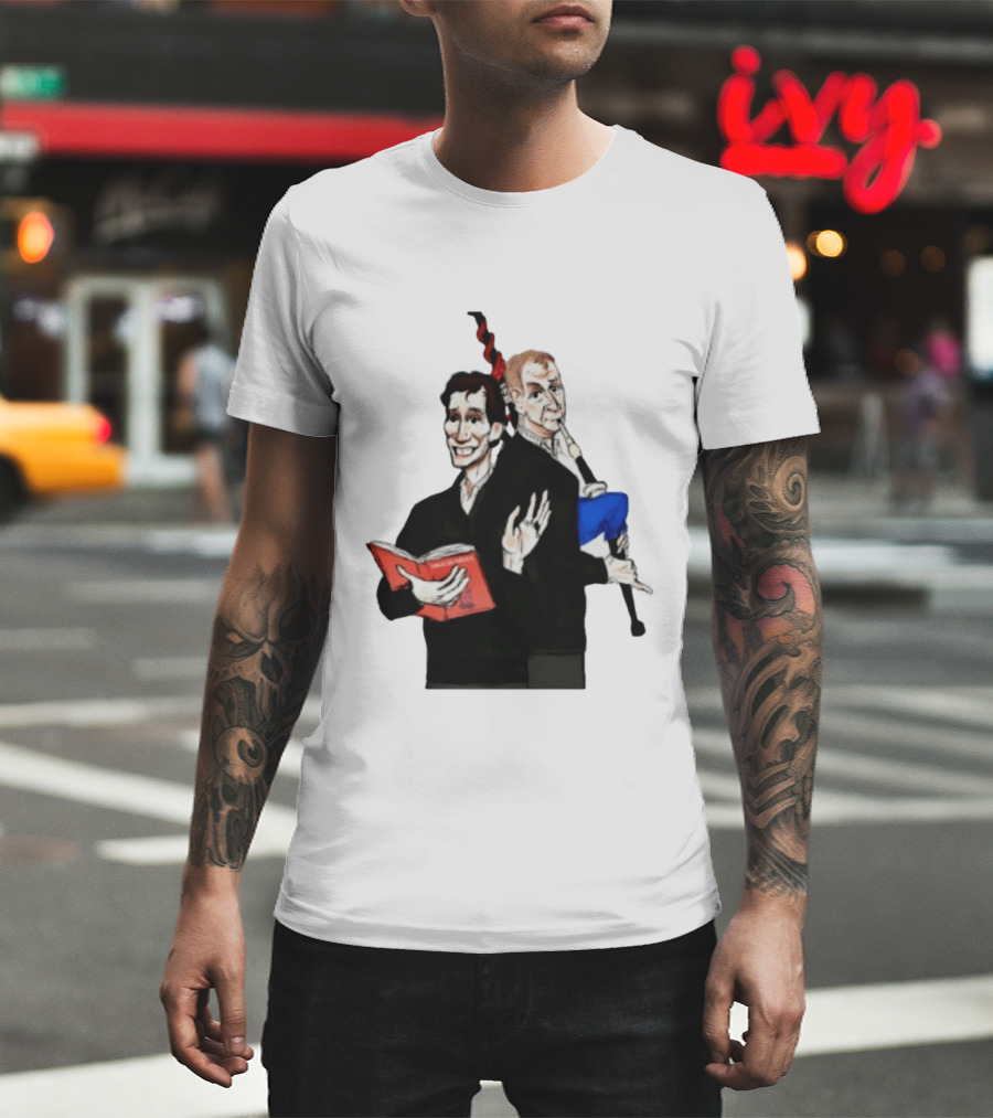 The Rest Is Politics Rory Stewart Red Book Talking Figure Cartoon T-Shirt