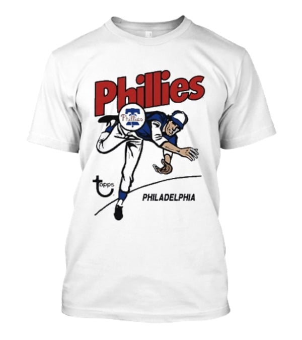 Topps Phillies Philadelphia Baseball Pitcher T-Shirt