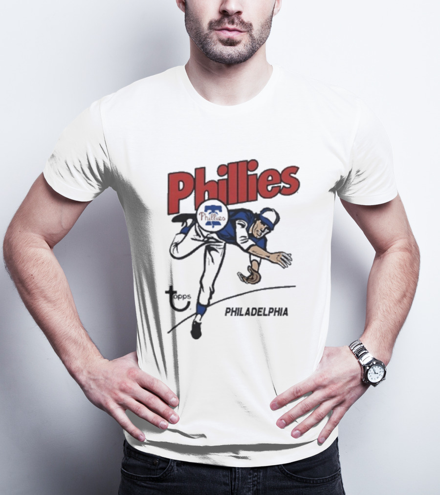 Topps Phillies Philadelphia Baseball Pitcher T-Shirt