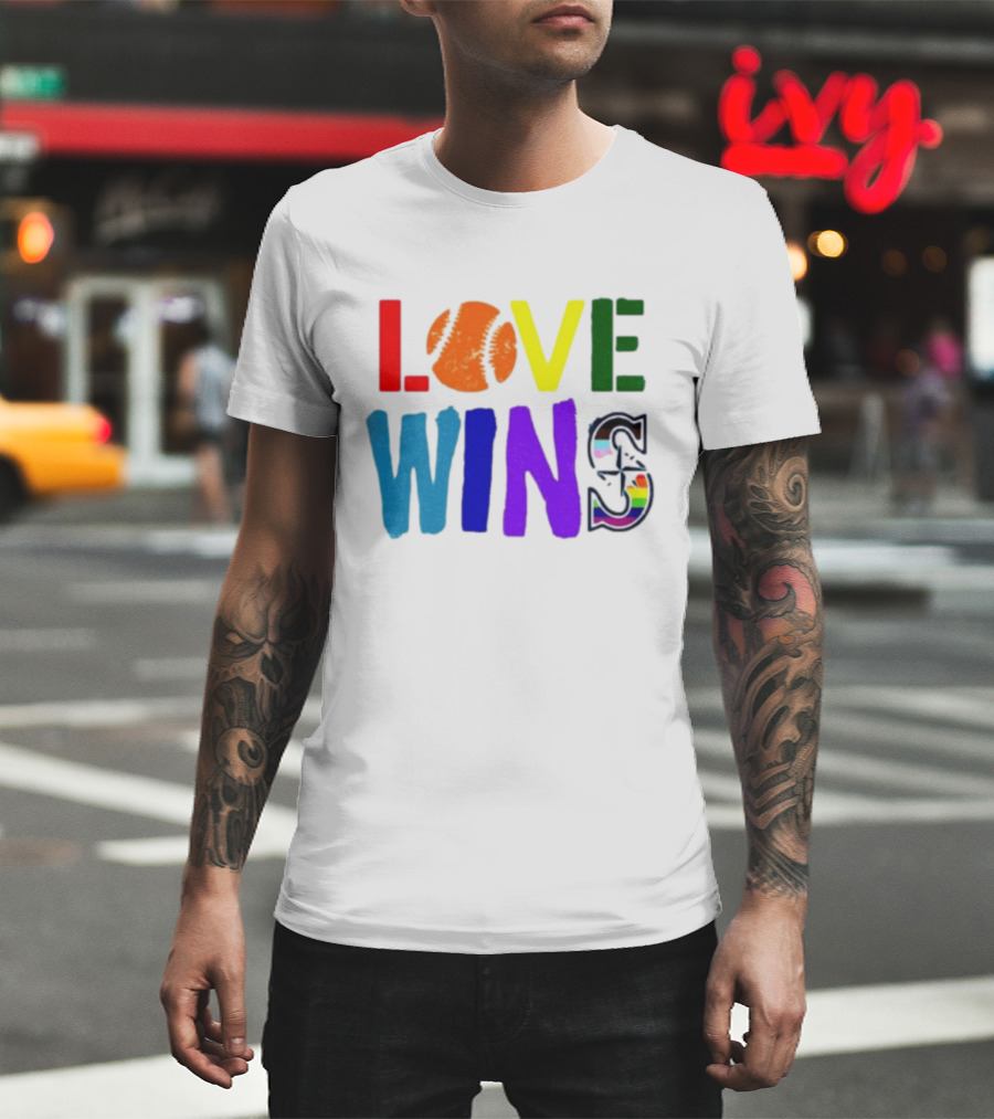 Julio Rodriguez Love Wins Seattle Mariners MLB Baseball T-Shirt