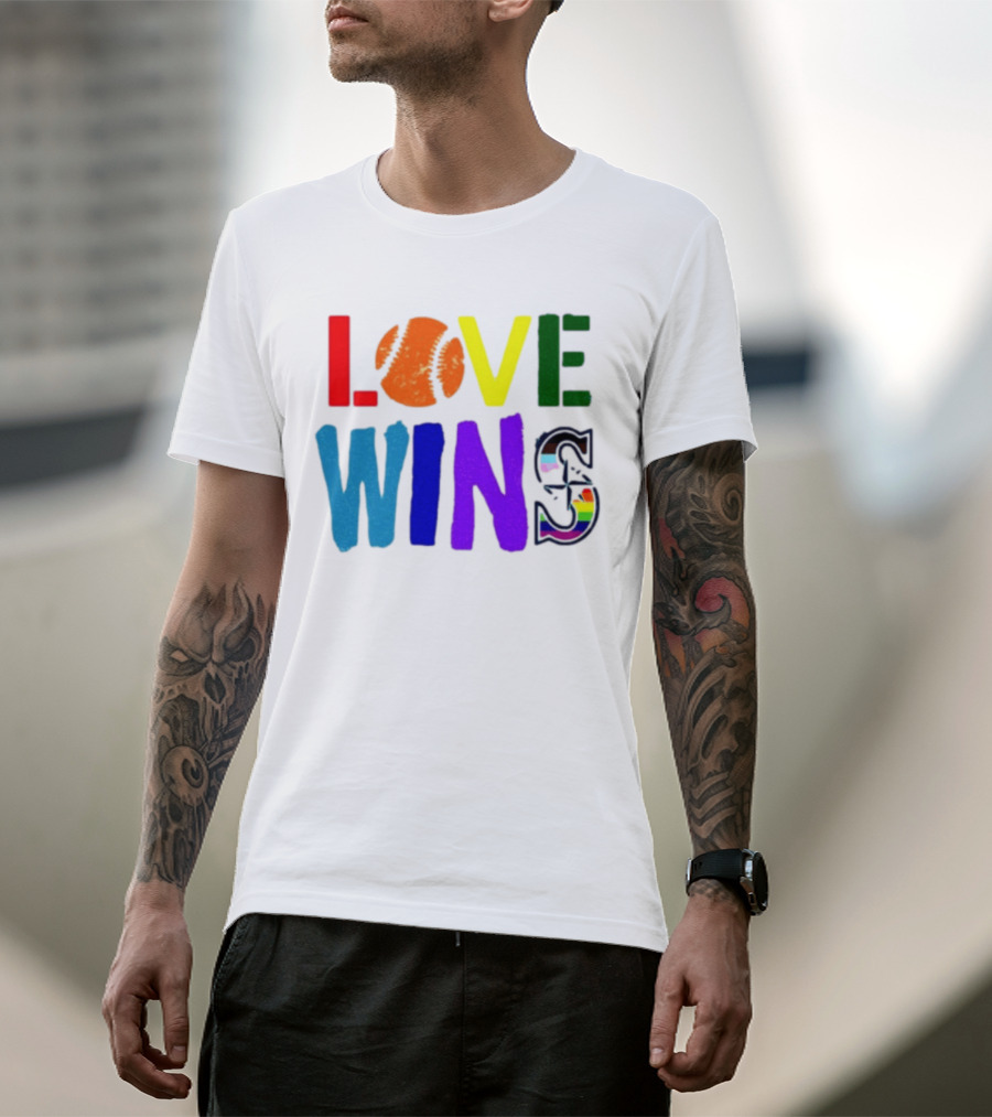 Julio Rodriguez Love Wins Seattle Mariners MLB Baseball T-Shirt