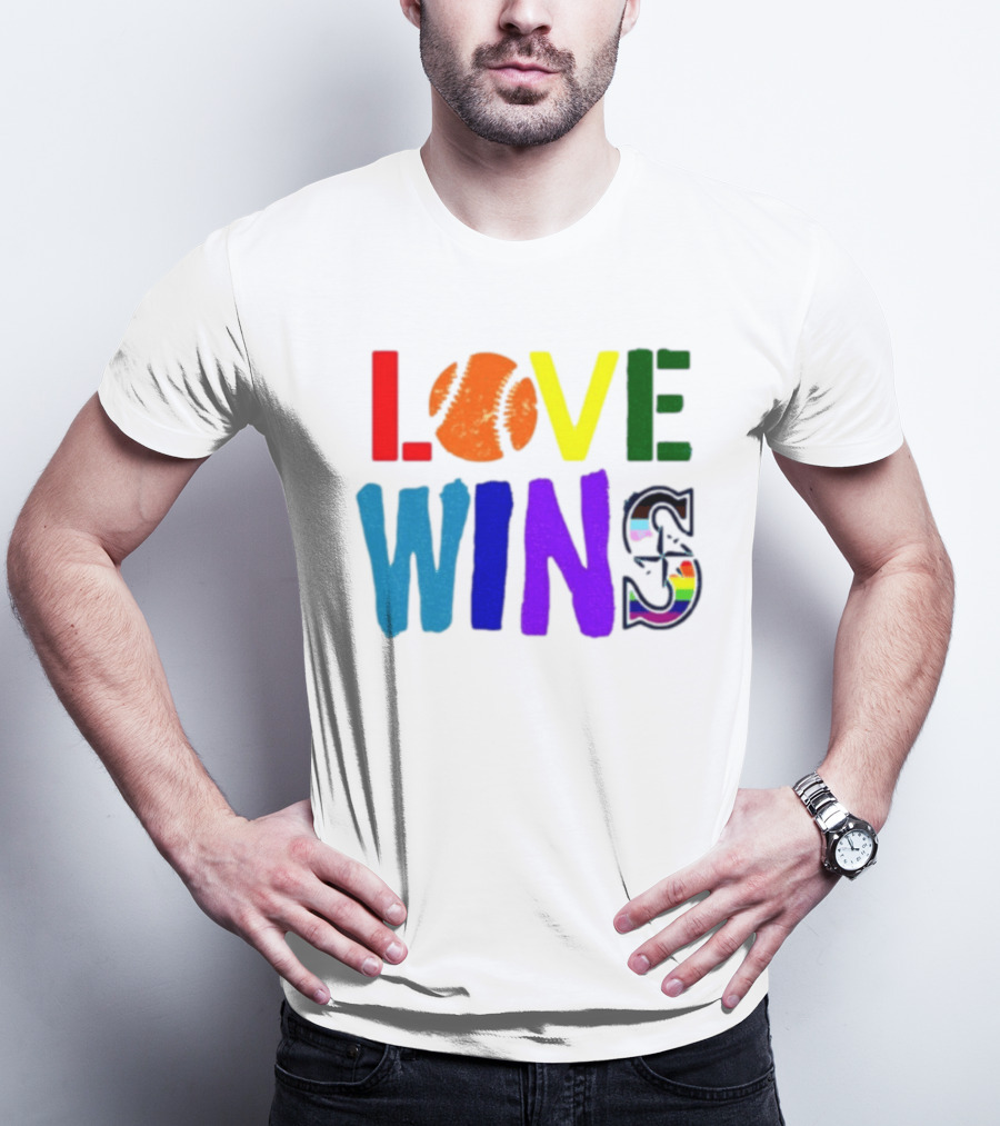 Julio Rodriguez Love Wins Seattle Mariners MLB Baseball T-Shirt
