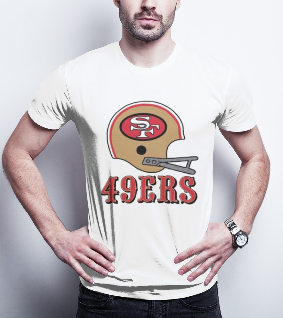 San Francisco 49ers SF Gold Helmet Big 49ers T-Shirt