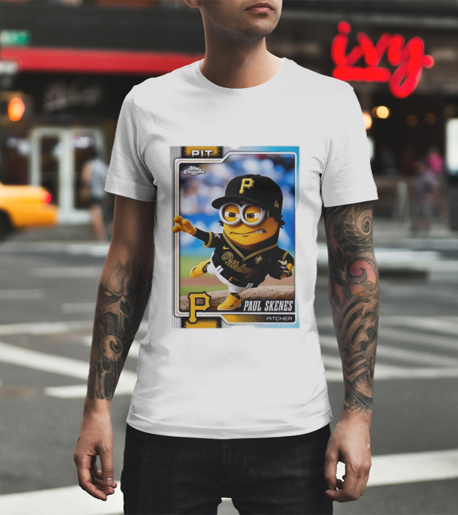 Paul Skenes Pittsburgh Pirates Minion Pitcher Topps Chrome Card PIT T-Shirt