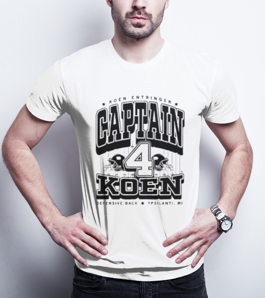 Koen Entringer Captain 4 Iowa Hawkeyes Defensive Back Ypsilanti MI T-Shirt