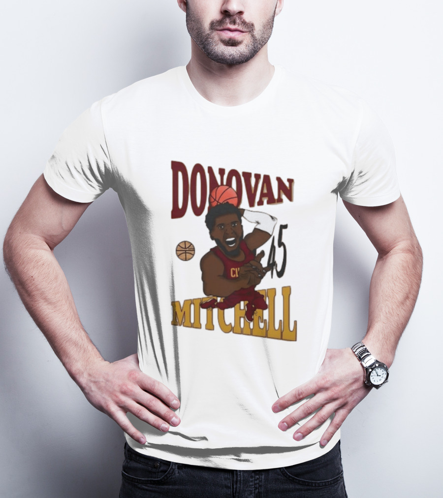 Donovan Mitchell Cleveland Cavaliers Basketball Number 45 Dunking T-Shirt