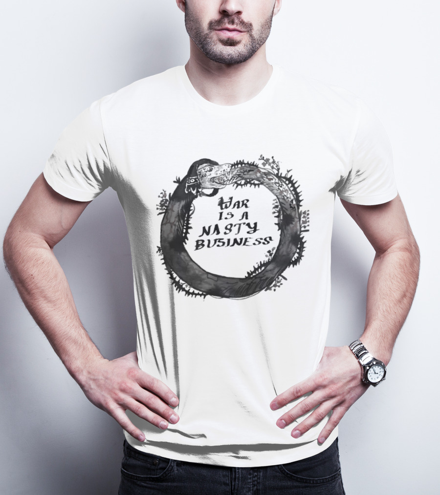 War Is A Nasty Business Ouroboros Serpent Circle T-Shirt