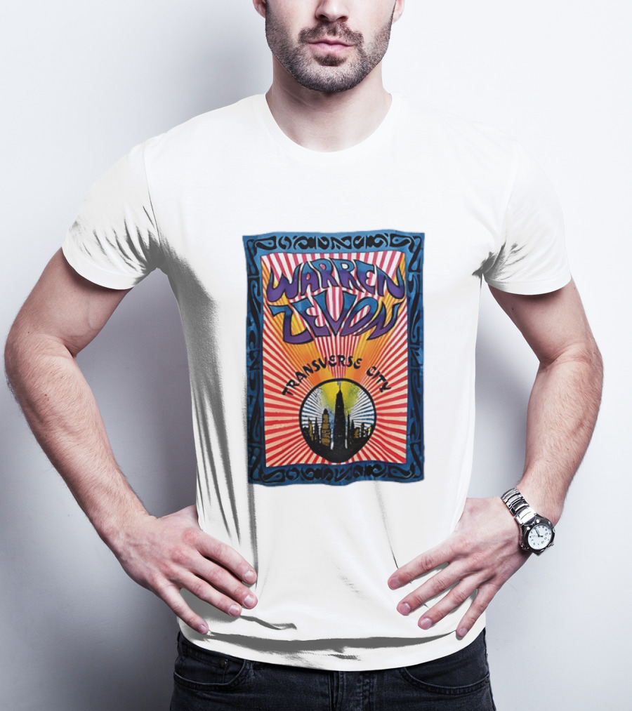 Warren Zevon Transverse City Psychedelic Rock Skyline T-Shirt