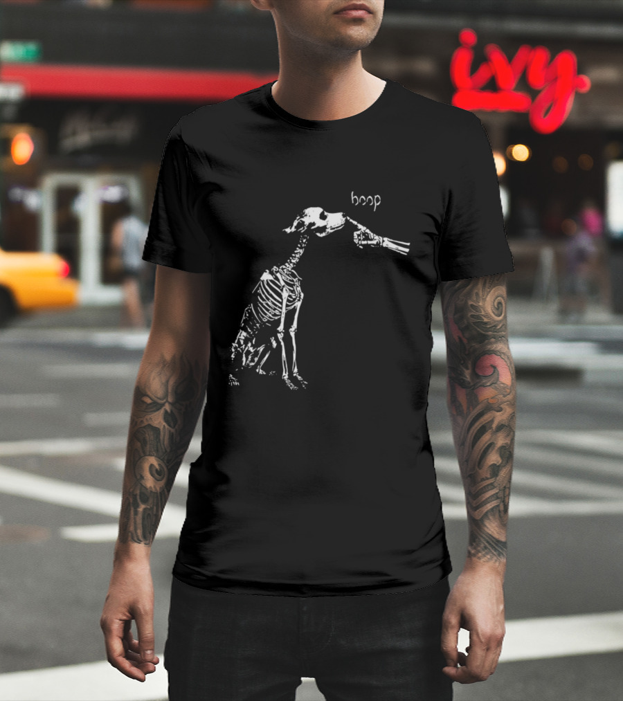 Skeleton Dog Boop Spooky Halloween Skeleton Boop T-Shirt