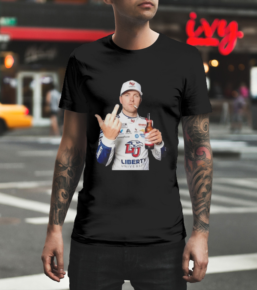 William Byron Liberty University Middle Finger Hendrick Motorsports NASCAR T-Shirt