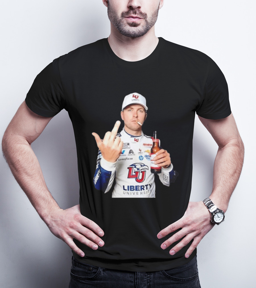 William Byron Liberty University Middle Finger Hendrick Motorsports NASCAR T-Shirt