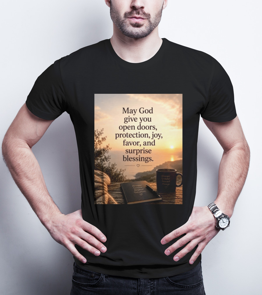 May God Give You Open Doors Protection Joy Favor Surprise Blessings Inspirational Message T-Shirt