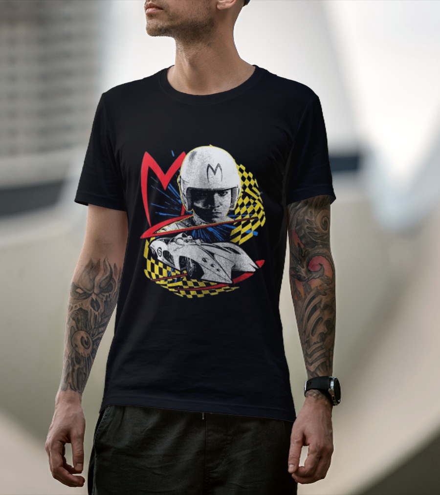 World Racing League WRL Speed Racer Mach 5 Checkered Flag Racing T-Shirt