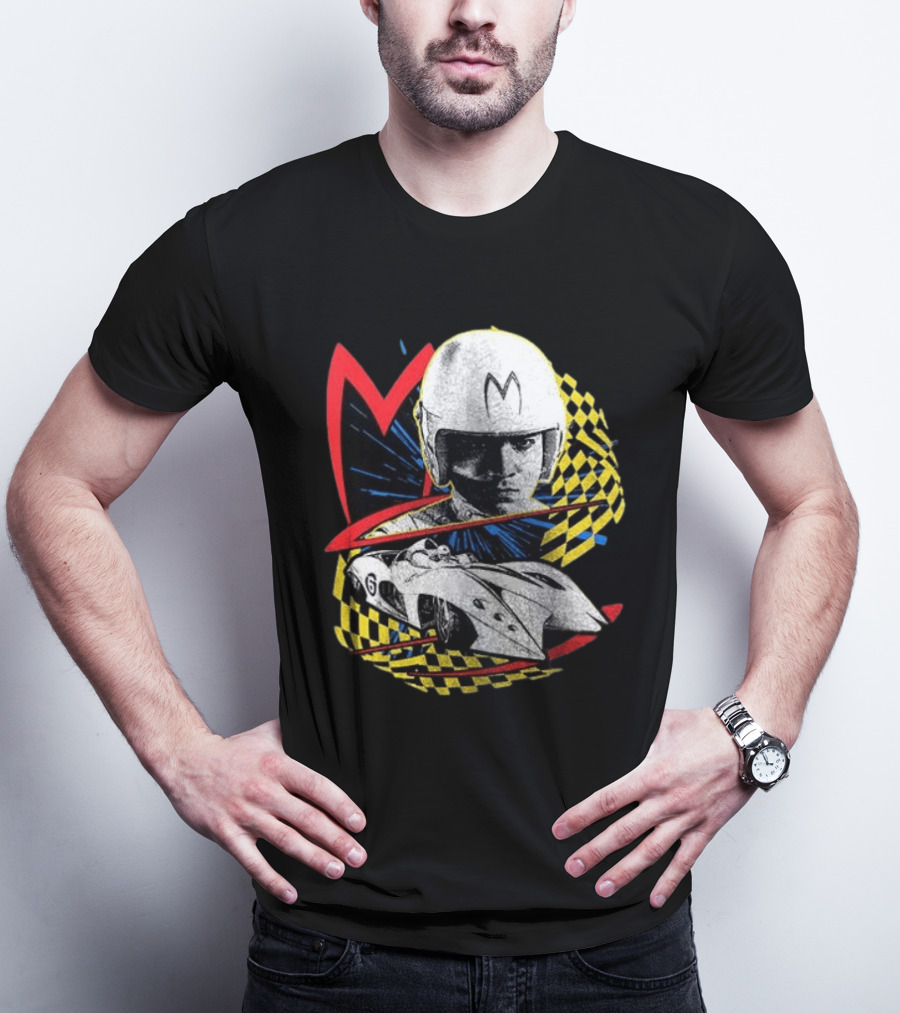World Racing League WRL Speed Racer Mach 5 Checkered Flag Racing T-Shirt