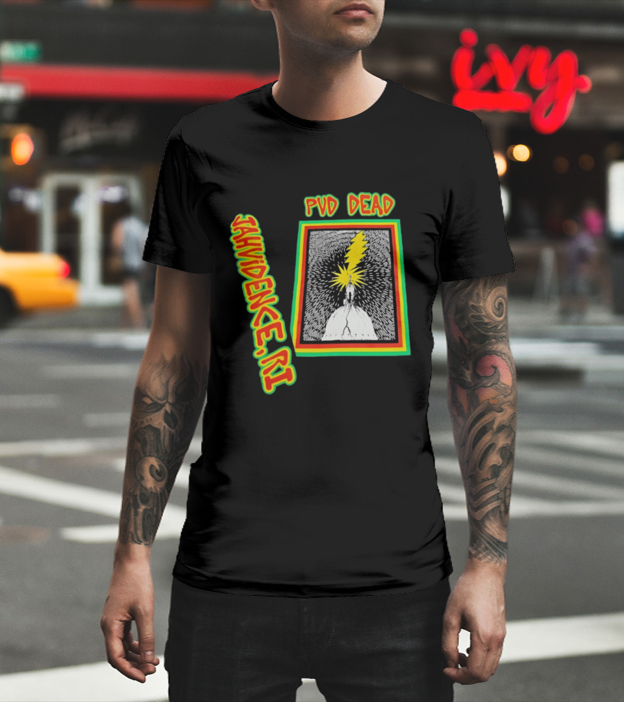 PVD Dead Jahvidence RI Providence Graphic Lightning Bolt T-Shirt