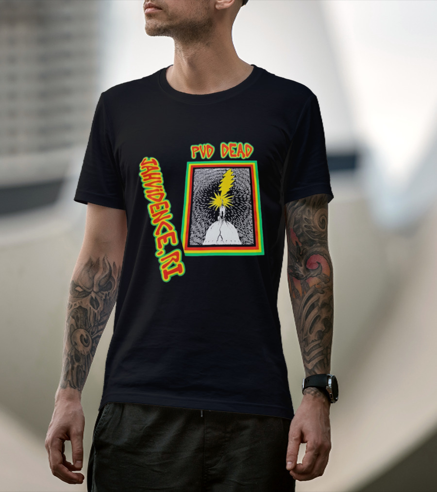 PVD Dead Jahvidence RI Providence Graphic Lightning Bolt T-Shirt