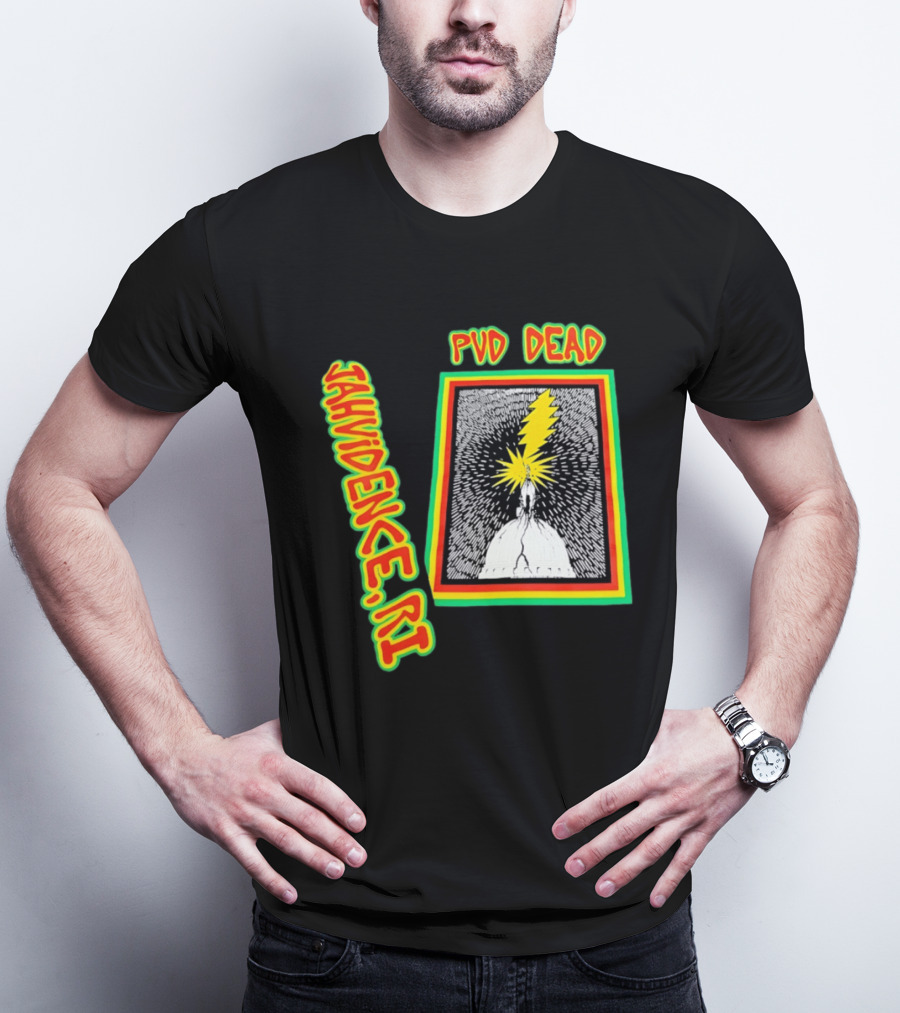 PVD Dead Jahvidence RI Providence Graphic Lightning Bolt T-Shirt