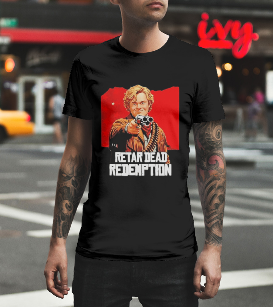 Retar Dead Redemption Western Cowboy And Revolver T-Shirt