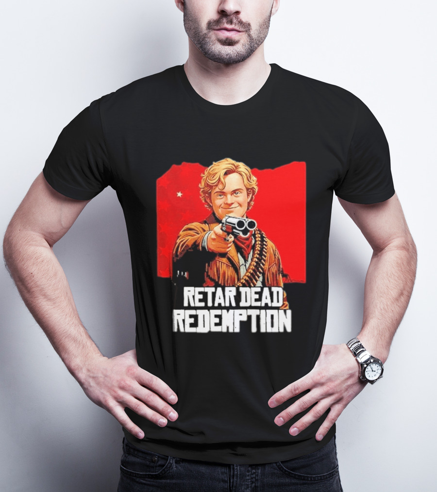 Retar Dead Redemption Western Cowboy And Revolver T-Shirt