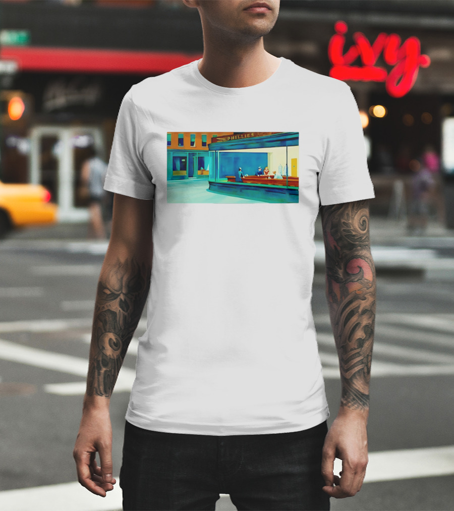 Philly Diner Institute Chicago Edward Hopper Scene T-Shirt