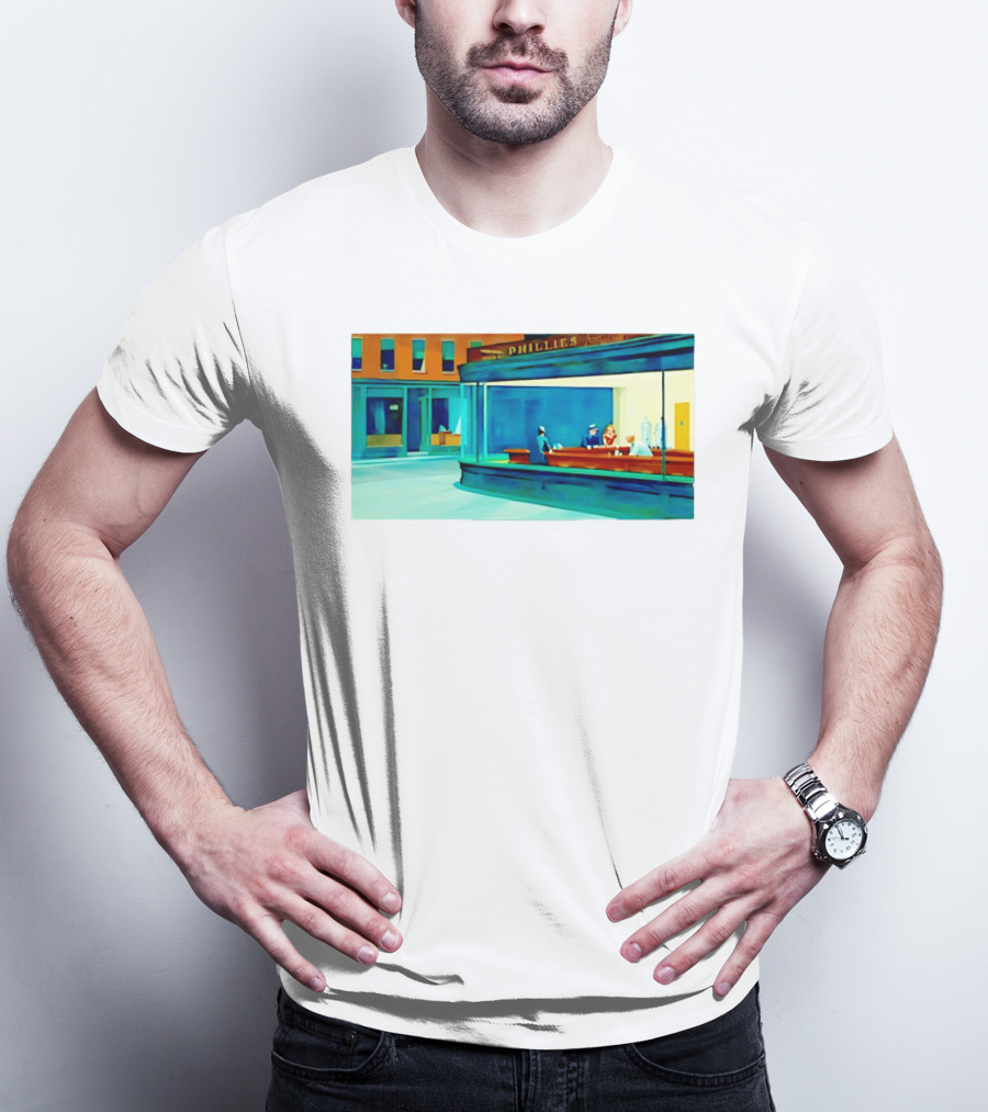 Philly Diner Institute Chicago Edward Hopper Scene T-Shirt