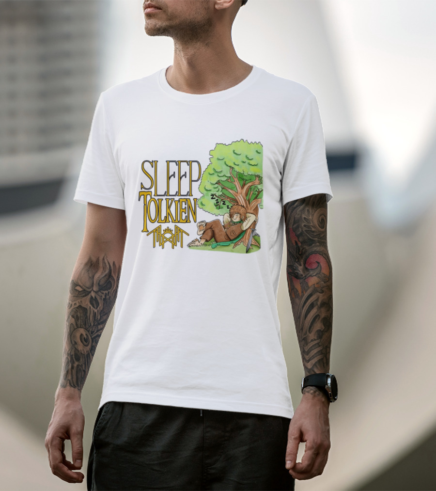 Sleep Tolkien Hobbit Nap Under Tree Fantasy T-Shirt