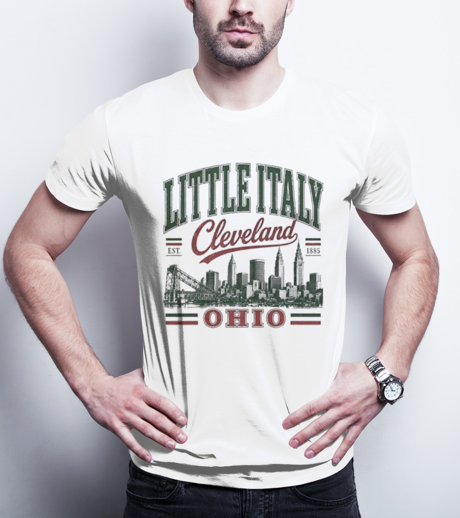 Little Italy Cleveland Ohio Est 1885 Skyline T-Shirt