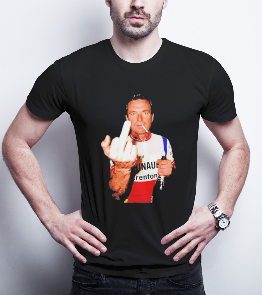 Bernard Hinault Tour De France Cigarette Beer Middle Finger T-Shirt