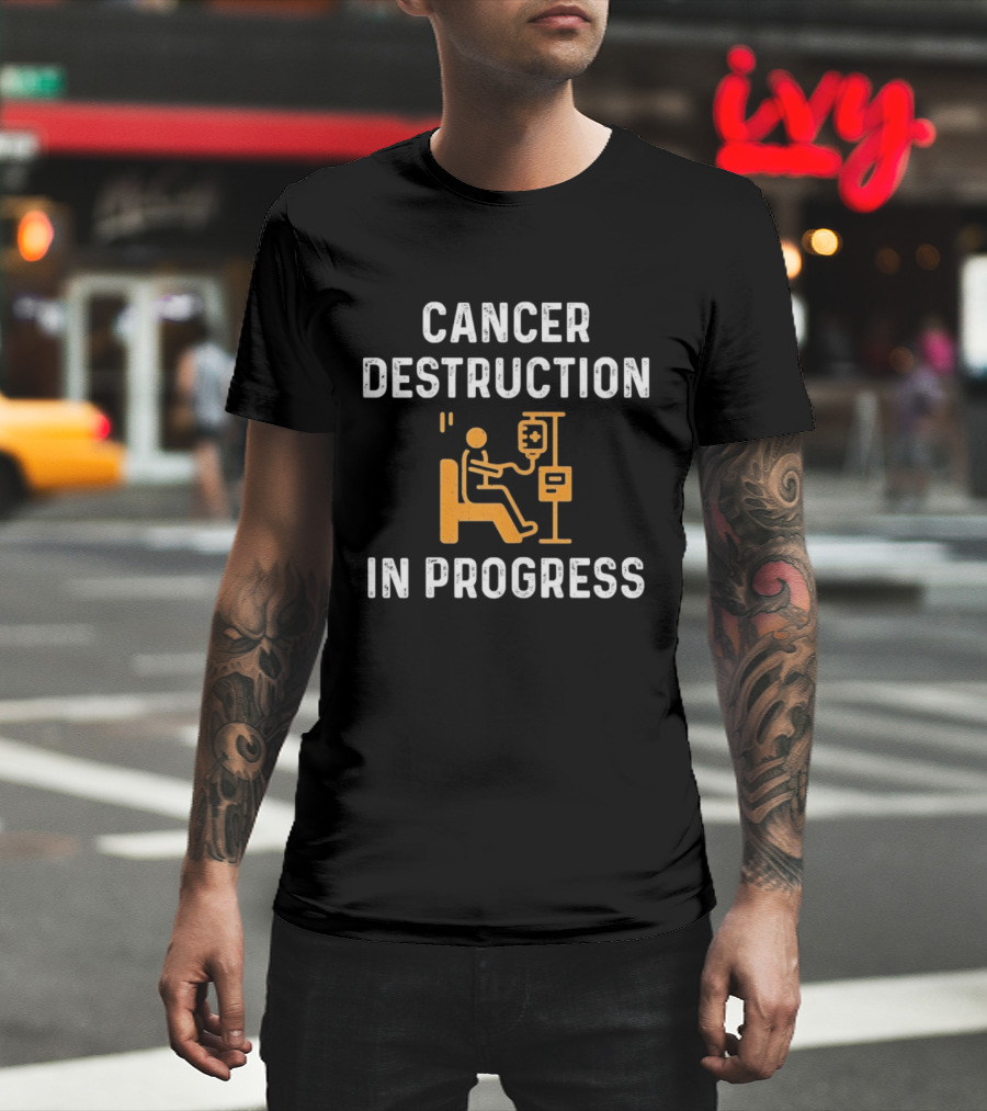 Cancer Destruction In Progress Chemotherapy Chair T-Shirt