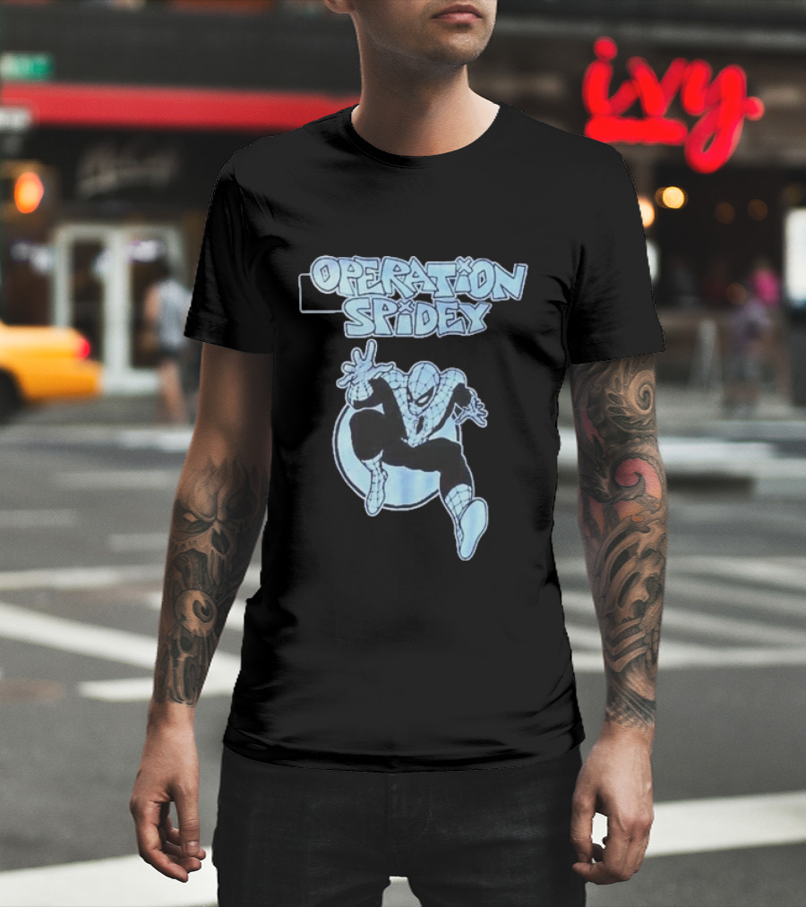Operation Spidey Marvel Super Hero Spider Man Swinging Into Action T-Shirt