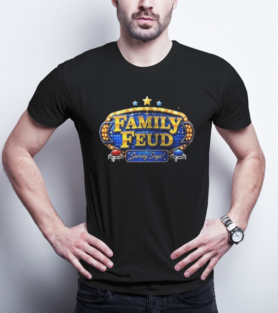 Family Feud Survey Says Game Show Logo Starburst Trivia Contest T-Shirt