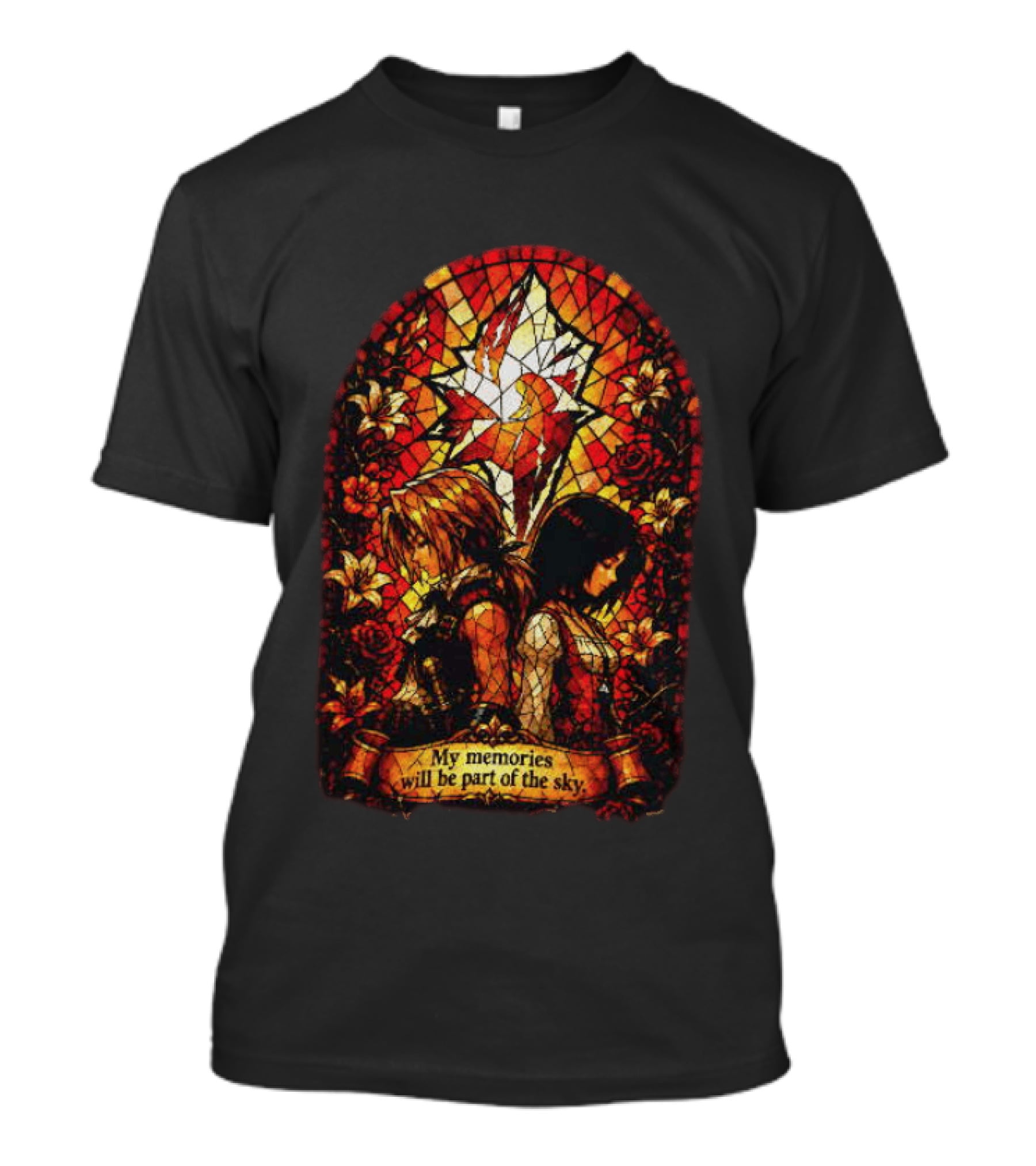 Final Fantasy Stained Glass Zidane And Garnet My Memories Will Be Part Of The Sky T-Shirt
