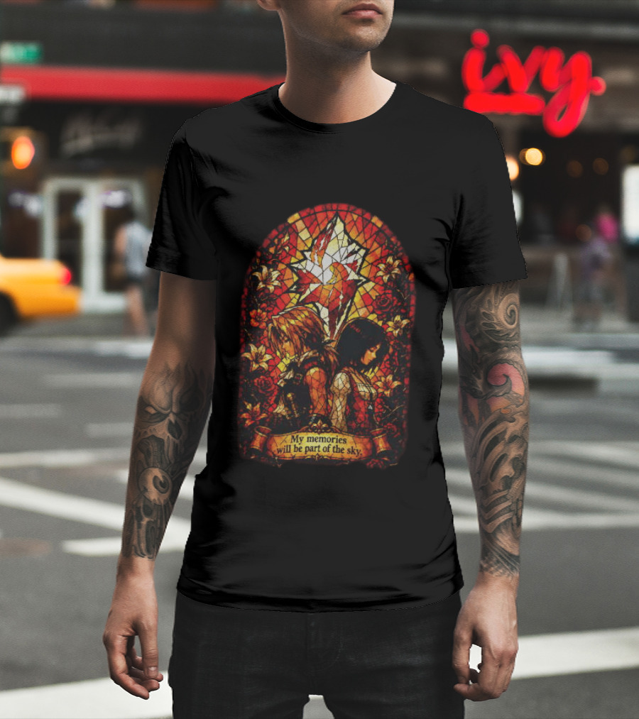Final Fantasy Stained Glass Zidane And Garnet My Memories Will Be Part Of The Sky T-Shirt