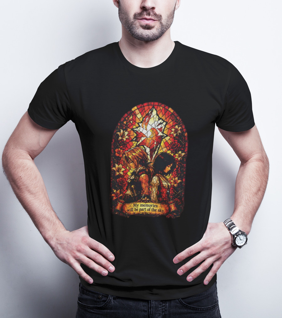 Final Fantasy Stained Glass Zidane And Garnet My Memories Will Be Part Of The Sky T-Shirt