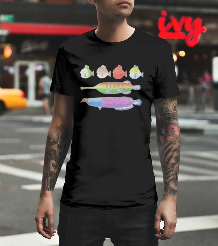 Fishing Minigame Fish Colorful Cartoon T-Shirt