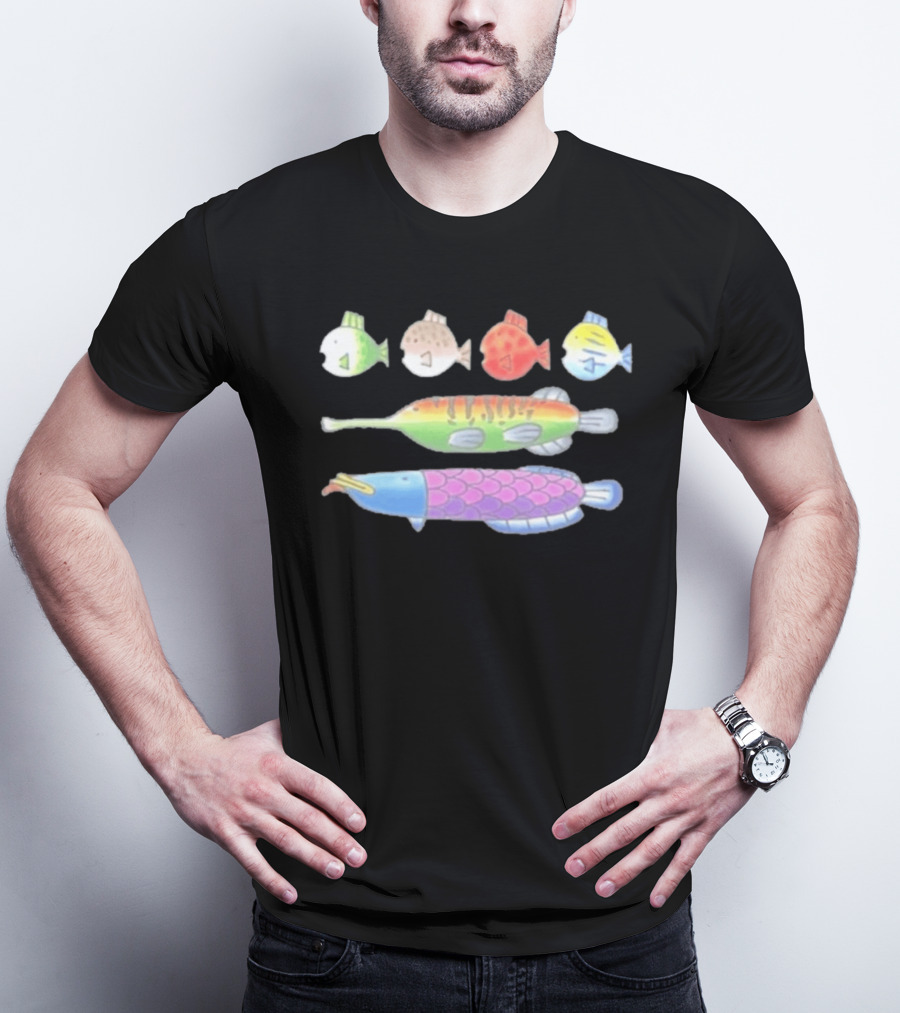 Fishing Minigame Fish Colorful Cartoon T-Shirt
