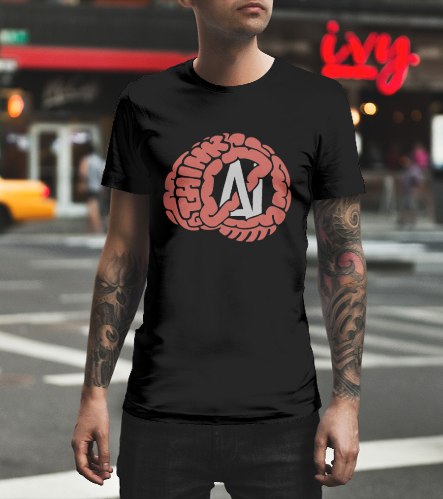 Think AI Brain Concept With Neural Network Influence T-Shirt