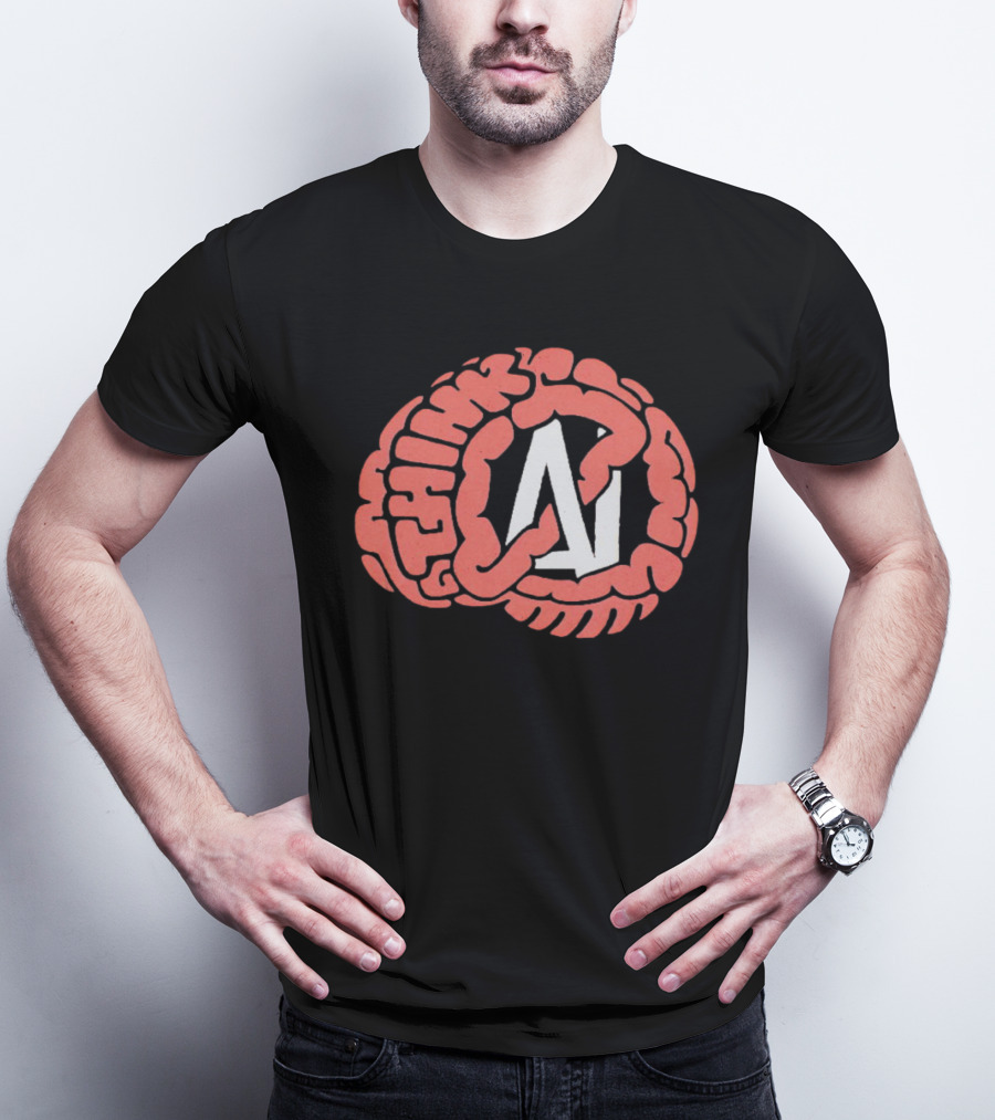 Think AI Brain Concept With Neural Network Influence T-Shirt