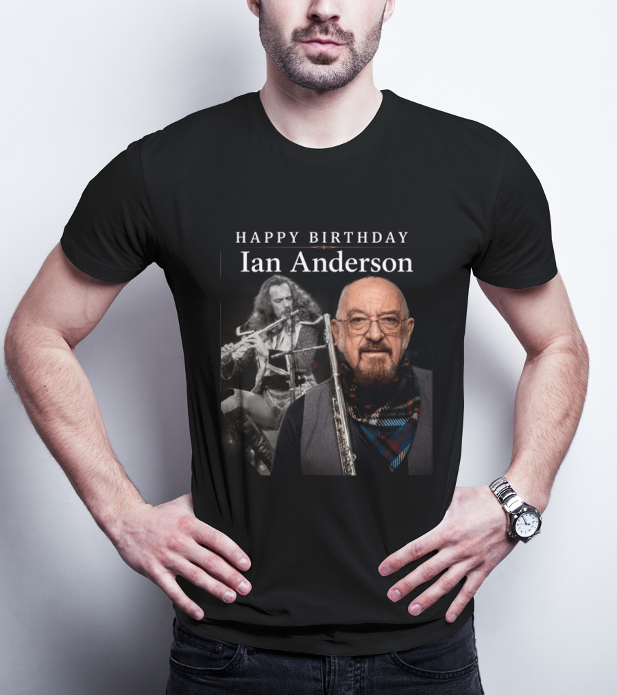 Ian Anderson Birthday Celebration Flute Iconic Musician T-Shirt