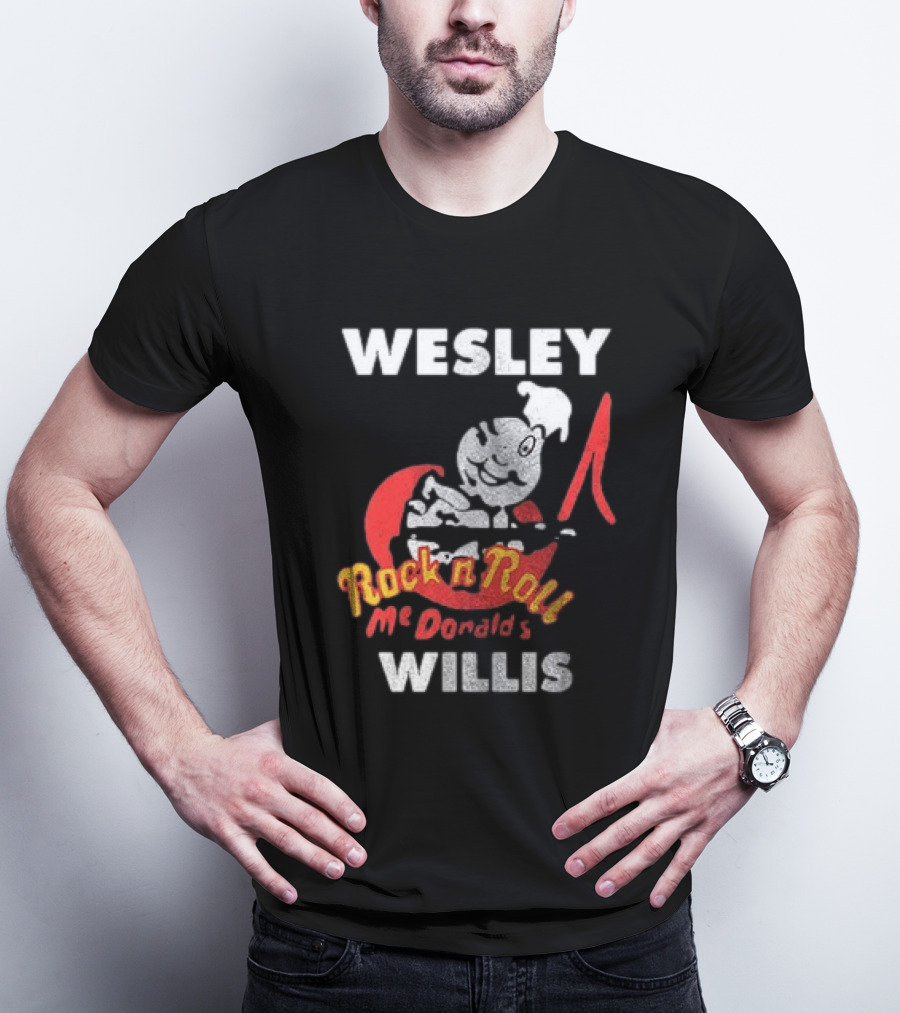 Wesley Willis McDonald's Rock N Roll Cartoon Character Moon T-Shirt