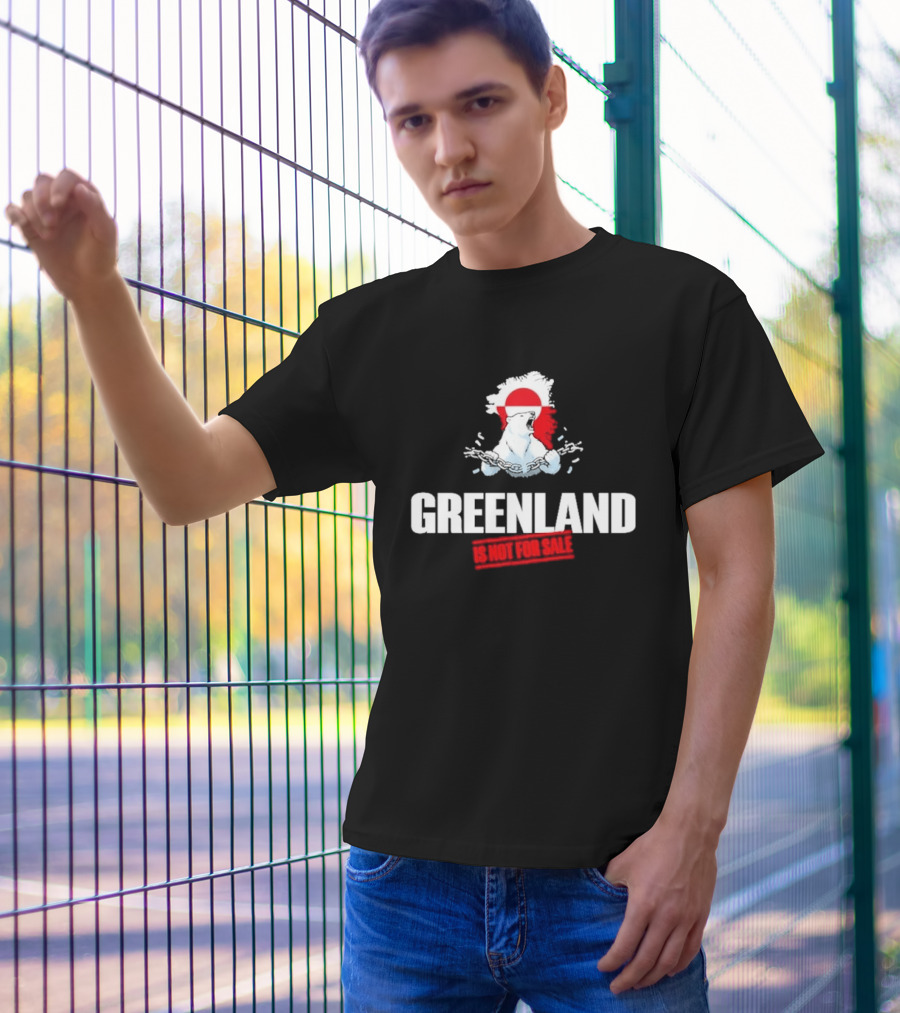 Greenland Is Not For Sale Polar Bear Art With Red Circle T-Shirt
