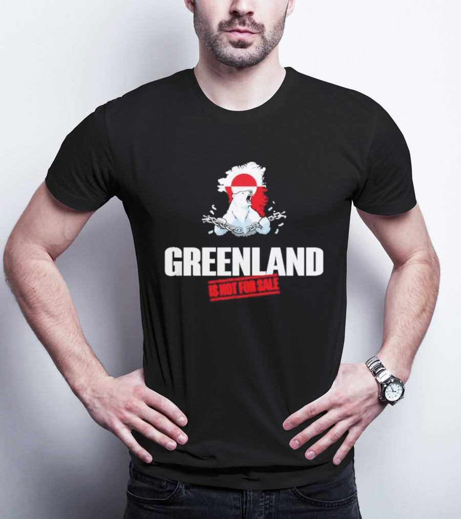 Greenland Is Not For Sale Polar Bear Art With Red Circle T-Shirt