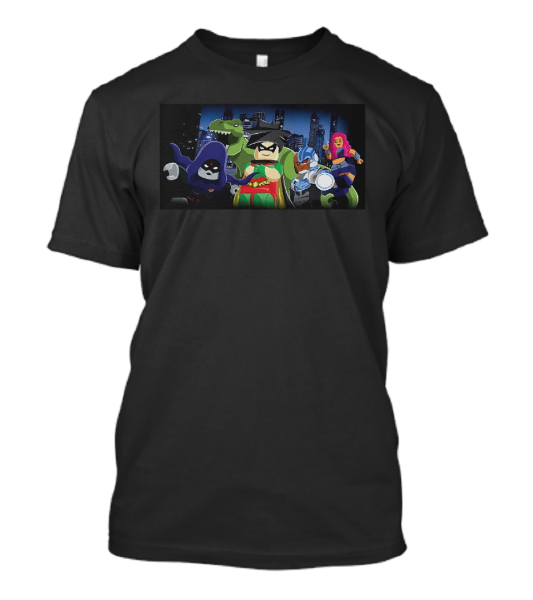 Raven Robin Cyborg Starfire Beast Boy LEGO Teen Titans DC Comics Characters T-Shirt