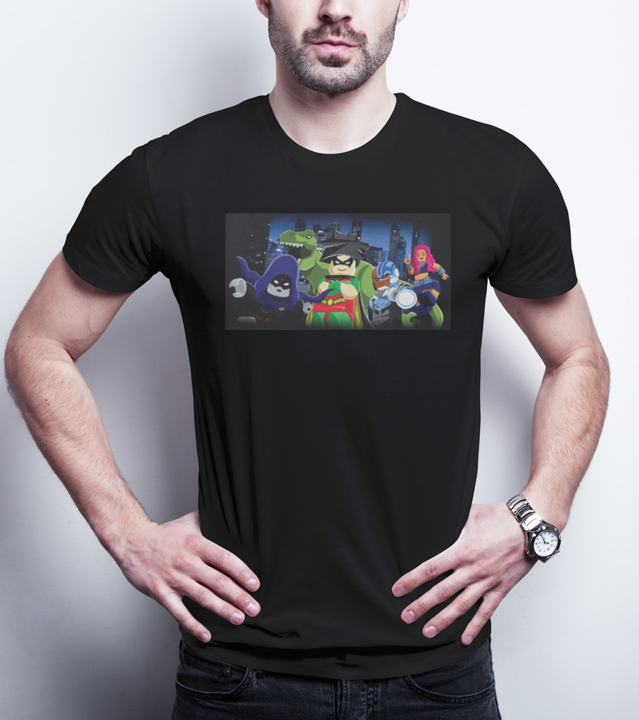 Raven Robin Cyborg Starfire Beast Boy LEGO Teen Titans DC Comics Characters T-Shirt