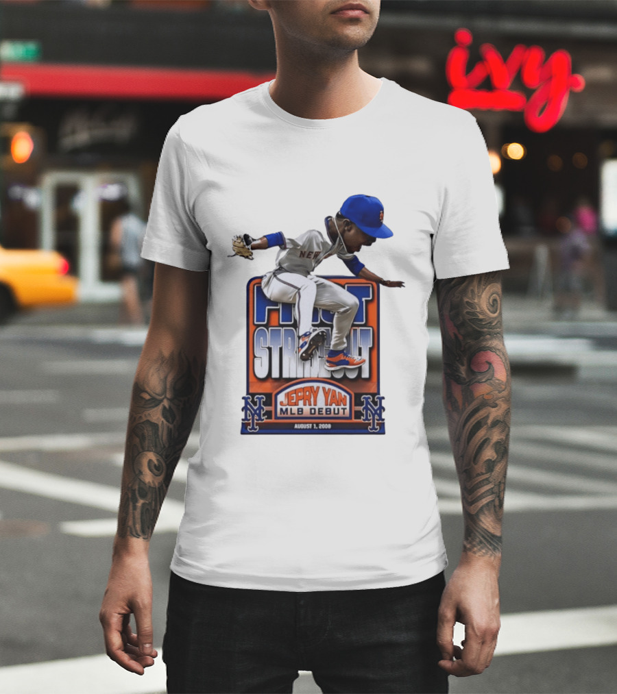 New York Mets Jepry Yan MLB Debut First Strikeout August 1 2008 T-Shirt