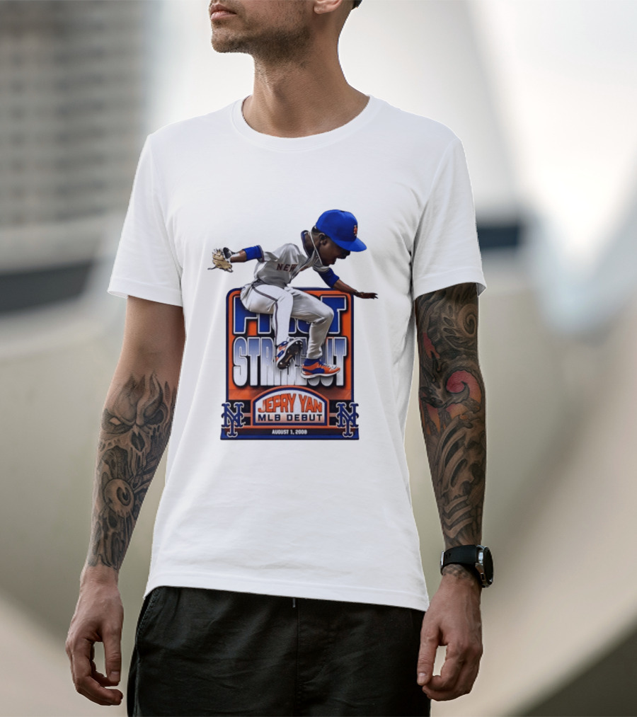 New York Mets Jepry Yan MLB Debut First Strikeout August 1 2008 T-Shirt