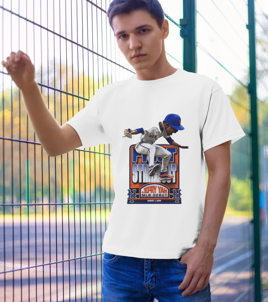 New York Mets Jepry Yan MLB Debut First Strikeout August 1 2008 T-Shirt
