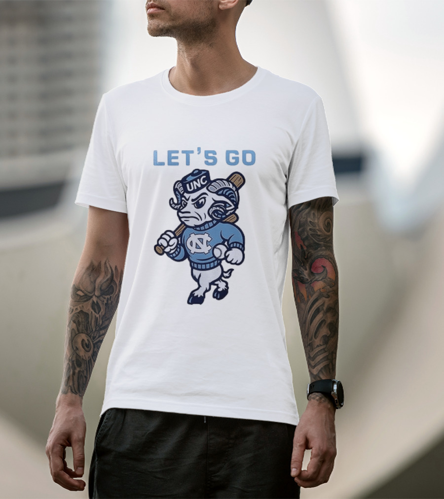 UNC Tar Heels Let's Go Baseball Ram T-Shirt