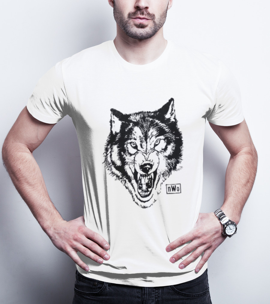 NWO New World Order Wolfpack Black Wolf Head T-Shirt